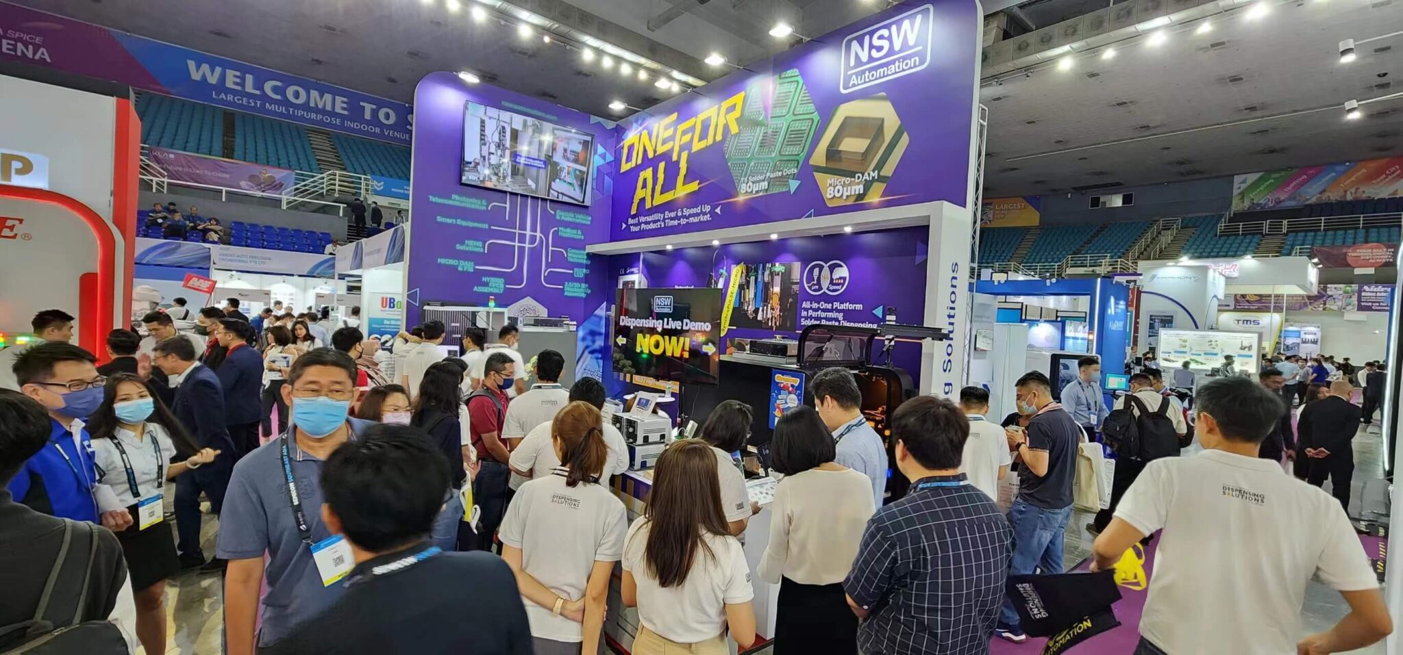 Live Demo Micro-dispensing at SEMICON SEA 2023 - NSW Automation